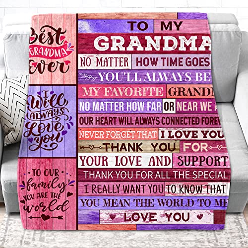 Grandma Gifts Throw Blanket Best Birthday Gifts for Grandma Nana Gifts from Grandchildren Granddaughter Blanket Grandmother (Grandma Gifts, 80"X60")…