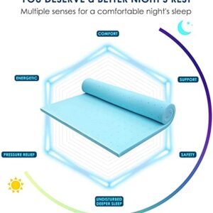 Memory Foam 2 Inch Full Mattress Topper Mattress Pad, Double Size Gel Infused Soft Bed Topper Double Bed Mattress Toppers for Pressure Relieving