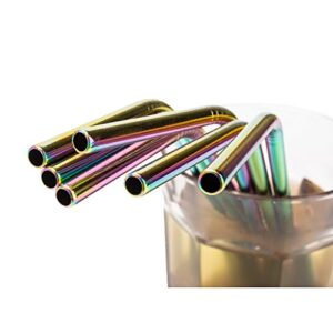 Stainless Steel Straws Iridescence Colors, Fits 30 oz Tumbler, Extra Long Reusable Ecofriendly