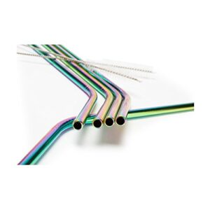 Stainless Steel Straws Iridescence Colors, Fits 30 oz Tumbler, Extra Long Reusable Ecofriendly