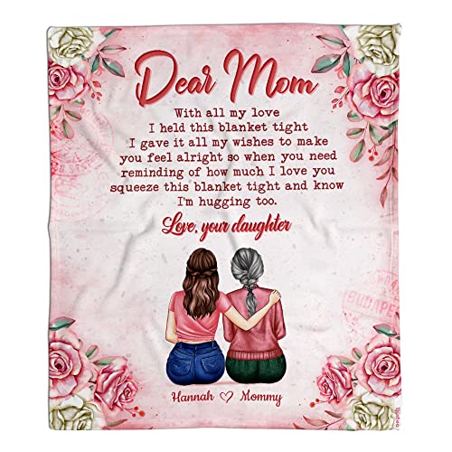 Toyshea Dear Mom Blanket with All My Love Mom Gifts from Daughter Son Personalized Throws Blankets Soft Sherpa Blanket Fleece Blanket for Mothers Day Christmas Thanksgiving Birthday Presents