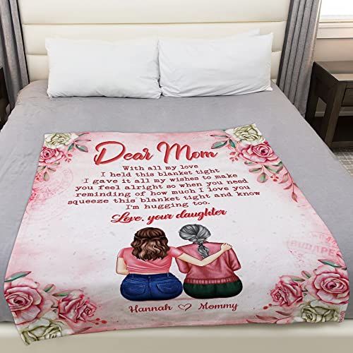 Toyshea Dear Mom Blanket with All My Love Mom Gifts from Daughter Son Personalized Throws Blankets Soft Sherpa Blanket Fleece Blanket for Mothers Day Christmas Thanksgiving Birthday Presents