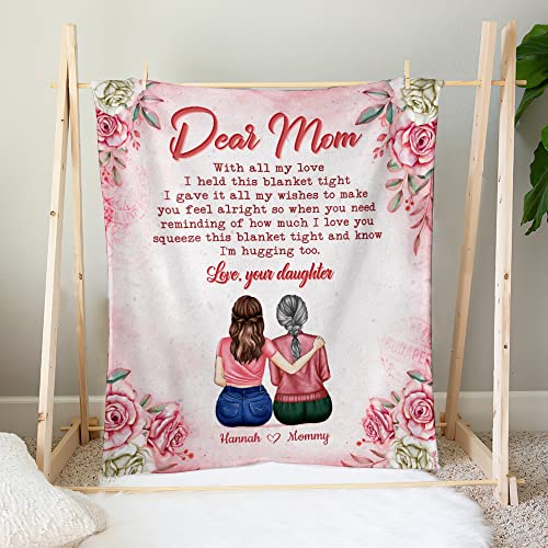 Toyshea Dear Mom Blanket with All My Love Mom Gifts from Daughter Son Personalized Throws Blankets Soft Sherpa Blanket Fleece Blanket for Mothers Day Christmas Thanksgiving Birthday Presents