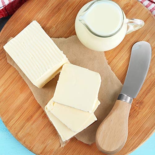 Patelai 12 Pieces Cheese Spreader Cheese Butter Knife Stainless Steel Butter Spreader Knives with Bamboo Handle Sandwich Cream Cheese Cake Condiment Knife Set, 4.7 Inch