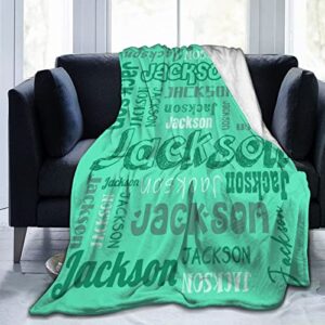 SIMIEEK Custom Blanket Personalized with Name Text, Customized Flannel Throws Blankets for Baby Adults Kids Birthday Valentines Day Gift, 30x40 Inches Inches, Mint Green