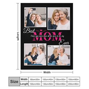 Caisuedawn Gifts for Mom Custom Blankets with Photos Best dad Ever Mother's Day Personalized Photo Blanket for Mom, Mom Birthday Gifts