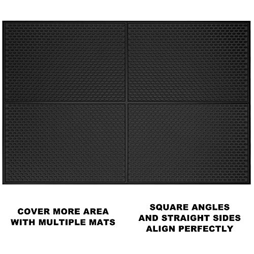 AXIESO Silicone Bar Mat - 1/2 Inch Thick Heat-Resistant and Food Safe Drip Mat - Spill Mats for Counter Top - Service Mat for Kitchen, Coffee Bar, Restaurant - Drying Mat for Glasses - 18 x 12 Inches