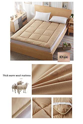 KASAN Japanese Floor Mattress, Japanese Futon Mattress Foldable Mattress, Mattress Tatami Mat with Washable Cover, Easy to Store and Portable for Camping,Brown,200x220cm (79x87in)