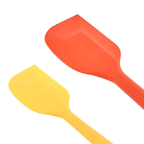 AmazonCommercial Non-Stick Heat Resistant Silicone Spatula Set, 2 Small & 2 Large Spatulas, Multicolor, Pack of 4