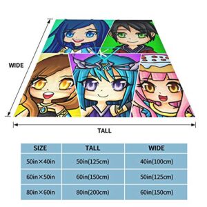 The Krew Its-Funneh All Protagonists Blankets Super Soft Warm Faux Fur Throw Blanket -Ultra-Soft Micro Fleece Blanket Twin, Warm, Lightweight, Pet-Friendly, Throw for Home Bed, Sofa & Dorm