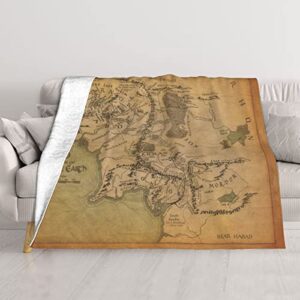 blanket middle vintage map flannel throw blankets super soft warm lightweight fuzzy blanket for couch bed travel all season 50"x40"