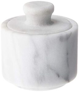 fox run marble salt cellar, white 3" x 3"