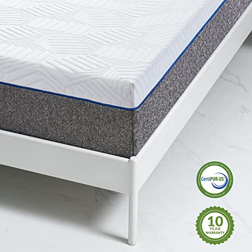 Memory Foam Mattress 12 Inch King Size, Medium Firm Bamboo Charcoal Foam and Innerspring Hybrid Mattress with Breathable Cover, CertiPUR-US Certified, Supportive & Pressure Relief Mattress in A Box