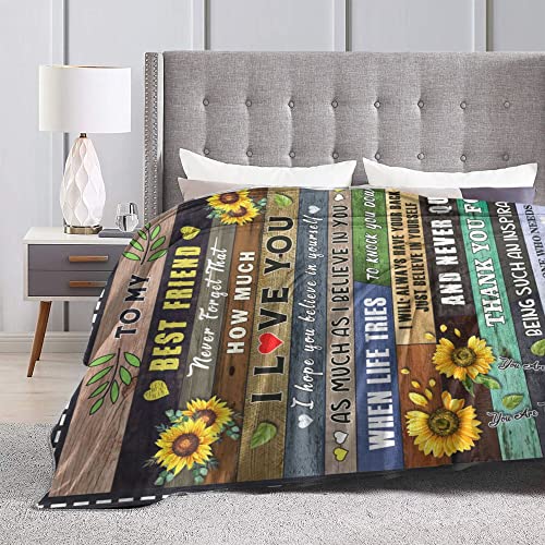 Best Friend Blanket,Best Friend Birthday Gifts for Women,Sunflower Fleece Blanket for Her,Christmas Blanket 50"x60",Best Friend Throw Blanket Friendship Gifts,Bestie Gifts to My Bestie Blanket