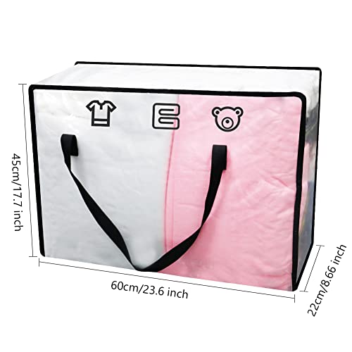 BOMOOMOO 3 Pcs Soft Folding Space Saving Storage Organization Bags for Garment, Bedding, Good Store Container for College Dorm, Bedroom, Apartment, Travelling, RV travel etc..