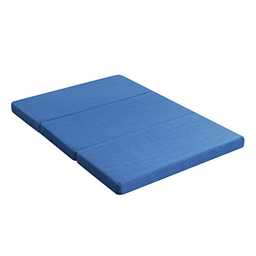 Sleeplace SVC04TM02F 4 inch Tri Folding Topper，Blue，Full