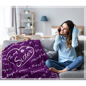 ButterTree Mom and Sister Blankets, Throw Blankets 65" x 50" (2-Pack, Purple)