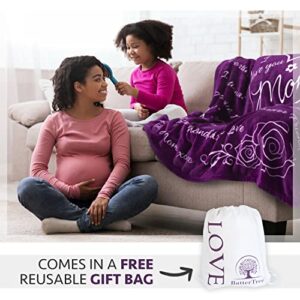 ButterTree Mom and Sister Blankets, Throw Blankets 65" x 50" (2-Pack, Purple)