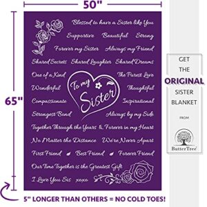 ButterTree Mom and Sister Blankets, Throw Blankets 65" x 50" (2-Pack, Purple)