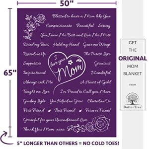 ButterTree Mom and Sister Blankets, Throw Blankets 65" x 50" (2-Pack, Purple)