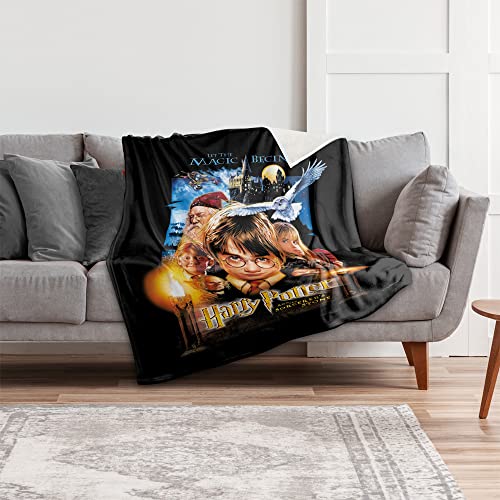 Harry Potter Blanket, 50"x60", Movie Poster Silky Touch Sherpa Back Super Soft Throw Blanket