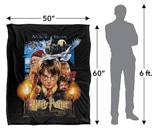 Harry Potter Blanket, 50"x60", Movie Poster Silky Touch Sherpa Back Super Soft Throw Blanket