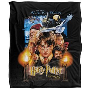 Harry Potter Blanket, 50"x60", Movie Poster Silky Touch Sherpa Back Super Soft Throw Blanket