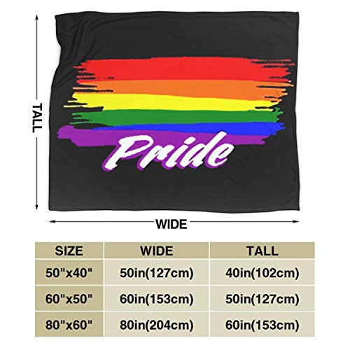 Rainbow Gay Lesbian Pride Fleece Blanket Throw Lightweight Blanket Super Soft Cozy Bed Warm Blanket for Living Room/Bedroom All Season