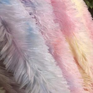 Plush Super Soft Blanket Colorful Bedding Sofa Cover Furry Fuzzy Fur Warm Throw Cozy Couch Blanket for Winter (51"x63", Rainbow)