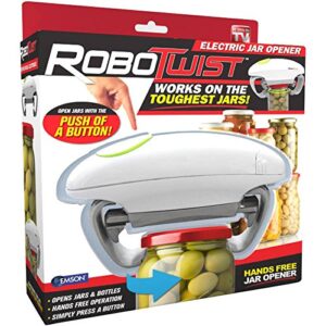 Robotwist Jar Opener, Automatic Jar Opener, Deluxe Model with Improved Torque, Robo Twist Kitchen Gadgets for Home, Electric Handsfree Easy Jar Opener – Works on All Jar Sizes, As Seen on TV