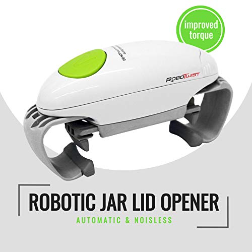 Robotwist Jar Opener, Automatic Jar Opener, Deluxe Model with Improved Torque, Robo Twist Kitchen Gadgets for Home, Electric Handsfree Easy Jar Opener – Works on All Jar Sizes, As Seen on TV