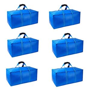 Generic Moving Bags, Storage Totes, Extra Large Packing Bags with Strong Handles and Zippers for Moving, Travelling, College Dorm, Camping, Christmas Decorations Storage, Bedroom Closet(6)