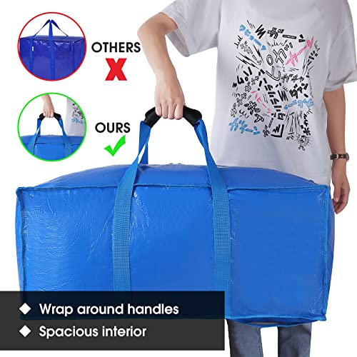 Generic Moving Bags, Storage Totes, Extra Large Packing Bags with Strong Handles and Zippers for Moving, Travelling, College Dorm, Camping, Christmas Decorations Storage, Bedroom Closet(6)