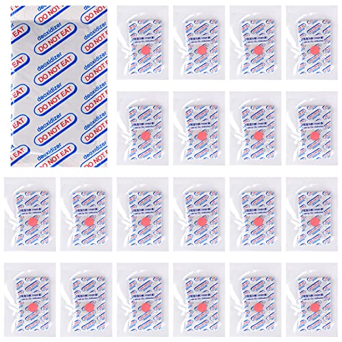 20 Packs 2000CC Oxygen Absorbers（Independent vacuum packaging）， Premium Oxygen Absorbers for Long Term Food Storage With Oxygen Indicator In Vacuum Bag,Applicable to mason jars, Mylar bags, vacuum storage bags