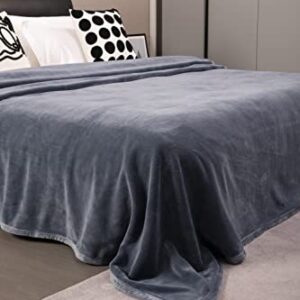 Mellowdy Extra Thick Hearty Plush Flannel Blanket (Dark Grey, 90x90) - 500GSM Queen Size Warm Blanket for Winter, Fall | Soft, Fluffy, Cuddly, Perfect for Bed, Oversized Throw for Couch, Sofa