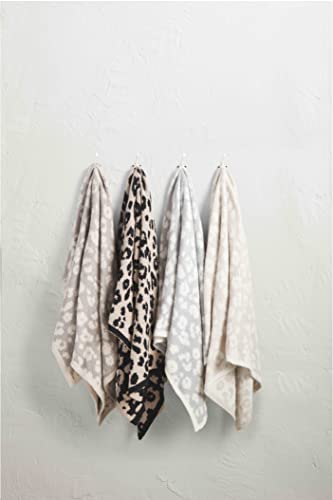 Mud Pie womens Mud Pie Leopard Blanket, 16.8" x Wearable Blanket, Gray, One Size US