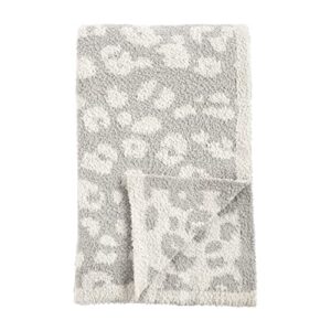 mud pie womens mud pie leopard blanket, 16.8" x wearable blanket, gray, one size us