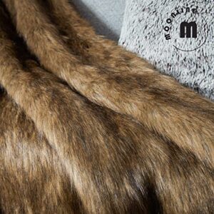 MOONLINE Luxurious Faux Fur Throw Blanket, Shaggy & Fluffy Throw Rug, Ultra Soft with Long Pile & Brushed Tips, Plush Fuzzy Blanket for Bed Couch Sofa Chair Home Accent Decoration, (50“ x 70”, Brown)