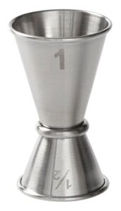 american metalcraft jg1 japanese-style jigger, stainless steel, 1/2 oz. x 1oz. capacity, 1-3/4" diameter x 2-3/4" height