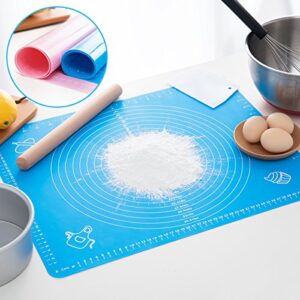 LIMNUO Silicone Pastry Mat Extra Thick Non Stick Baking Mat Non Stick Rolling Dough with Measurements-Non Slip,Kneading Mat, Counter Mat,Dough Rolling Mat,Oven Liner,Pie Crust Mat