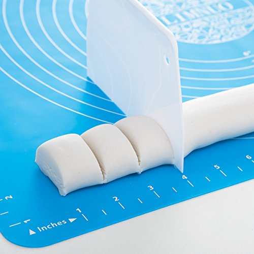 LIMNUO Silicone Pastry Mat Extra Thick Non Stick Baking Mat Non Stick Rolling Dough with Measurements-Non Slip,Kneading Mat, Counter Mat,Dough Rolling Mat,Oven Liner,Pie Crust Mat