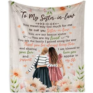 mubpean sister in law gifts blanket - sister in law birthday gifts - gifts for sister in law - birthday gifts for sister in law - sister in law gifts for women - bonus sister gifts blankets 60"x 50"