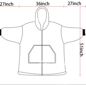 Sviwdsk, Weighted Blanket Sweatshirt for Women and Men,Traveling and Outdoor Activities Zip Up Blanket Hoodie,Thick Flannel Fuzzy Blanket with Sleeves and Giant Pocket,39x36,Gray, Adult