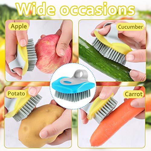 3 Pieces Vegetable Brush Potato Scrubber Brush Vegetable Brush Scrubber for Food Flexible Bristles Kitchen Brush for Fruits, Potatoes, Carrots Kitchen Gadgets Set in Random Color