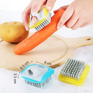 3 Pieces Vegetable Brush Potato Scrubber Brush Vegetable Brush Scrubber for Food Flexible Bristles Kitchen Brush for Fruits, Potatoes, Carrots Kitchen Gadgets Set in Random Color