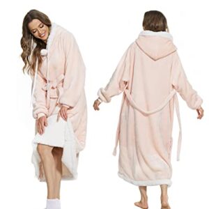 Long Wearable Blanket - Premium Fleece Blanket Hoodie Blanket with Sleeves 1PCS for Women Adult 5'5''-5'9'' Tall, Super Soft Warm Cozy Sleeved Throw with Arm, Gift for Mom Wife Daughter