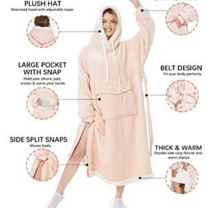 Long Wearable Blanket - Premium Fleece Blanket Hoodie Blanket with Sleeves 1PCS for Women Adult 5'5''-5'9'' Tall, Super Soft Warm Cozy Sleeved Throw with Arm, Gift for Mom Wife Daughter