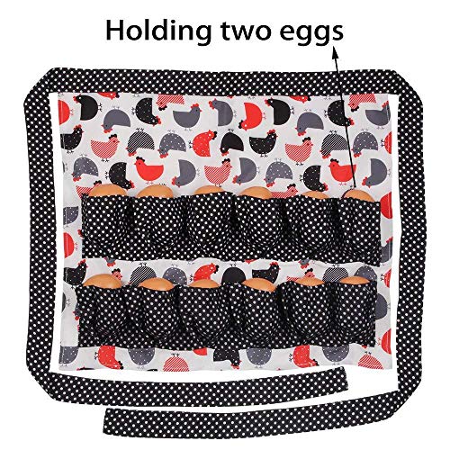 Chicken Egg Collecting Apron,12 Deep Pockets for Hense,Duck,Goose Eggs