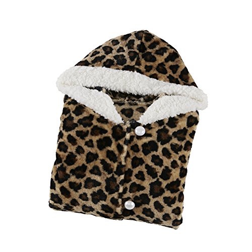 Comfort Spaces Glimmersoft Plush To Sherpa Pocket Hooded Angel Wrap Ultra Soft Wearable Poncho Blanket Throw, 58"x72", Leopard