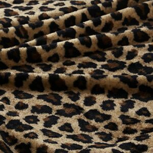 Comfort Spaces Glimmersoft Plush To Sherpa Pocket Hooded Angel Wrap Ultra Soft Wearable Poncho Blanket Throw, 58"x72", Leopard